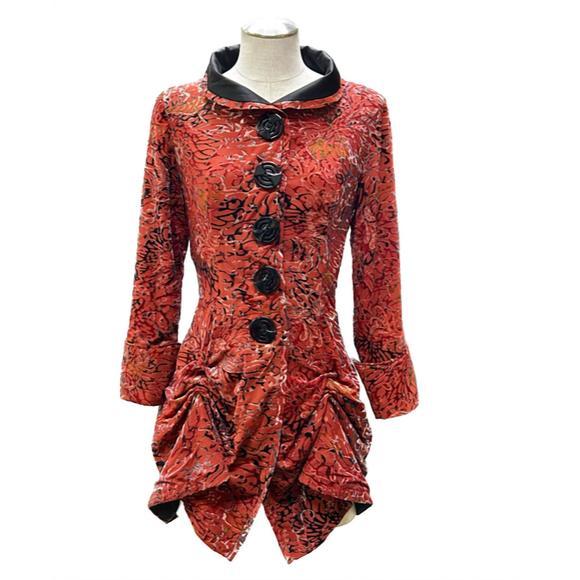 AN REN | Jackets & Coats | New An Ren Button Down Dress Coat In Red ...